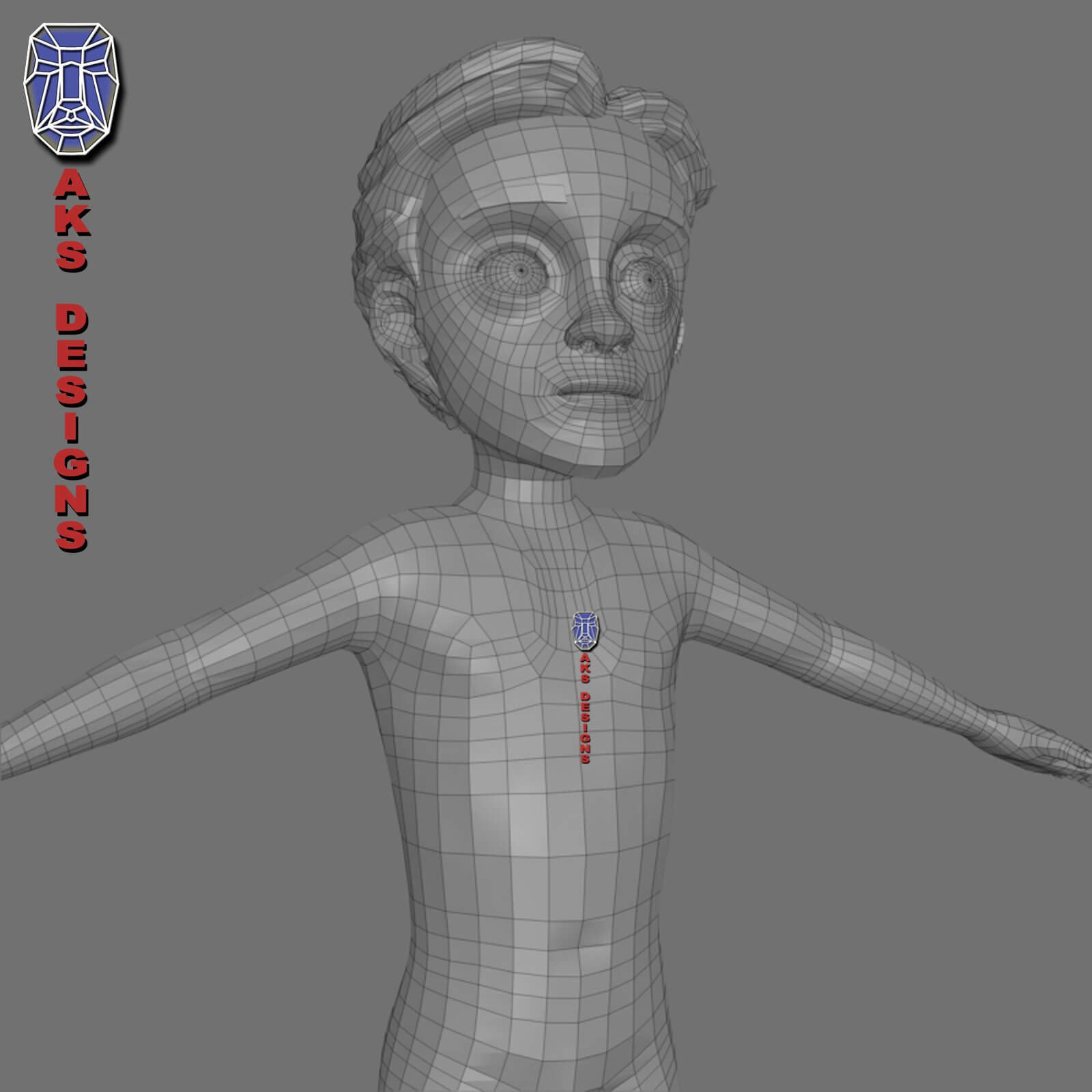 Cartoon Boy Body V6 - 3D Model by AKS designs
