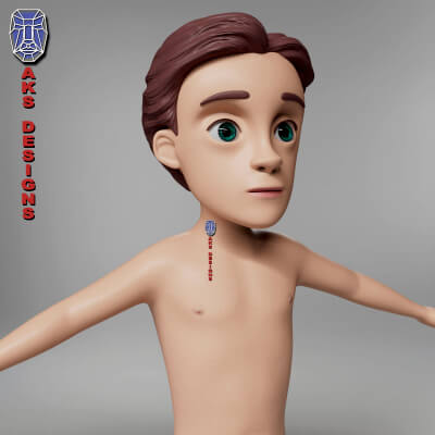 Cartoon Boy Body V6 - 3D Model by AKS designs