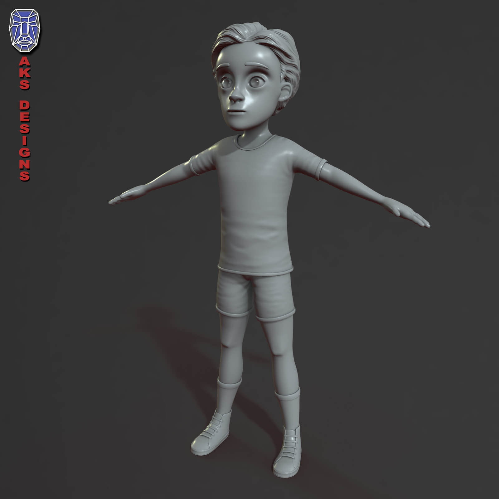 Cartoon Boy V4 Base Mesh - Free 3D Model by AKS designs