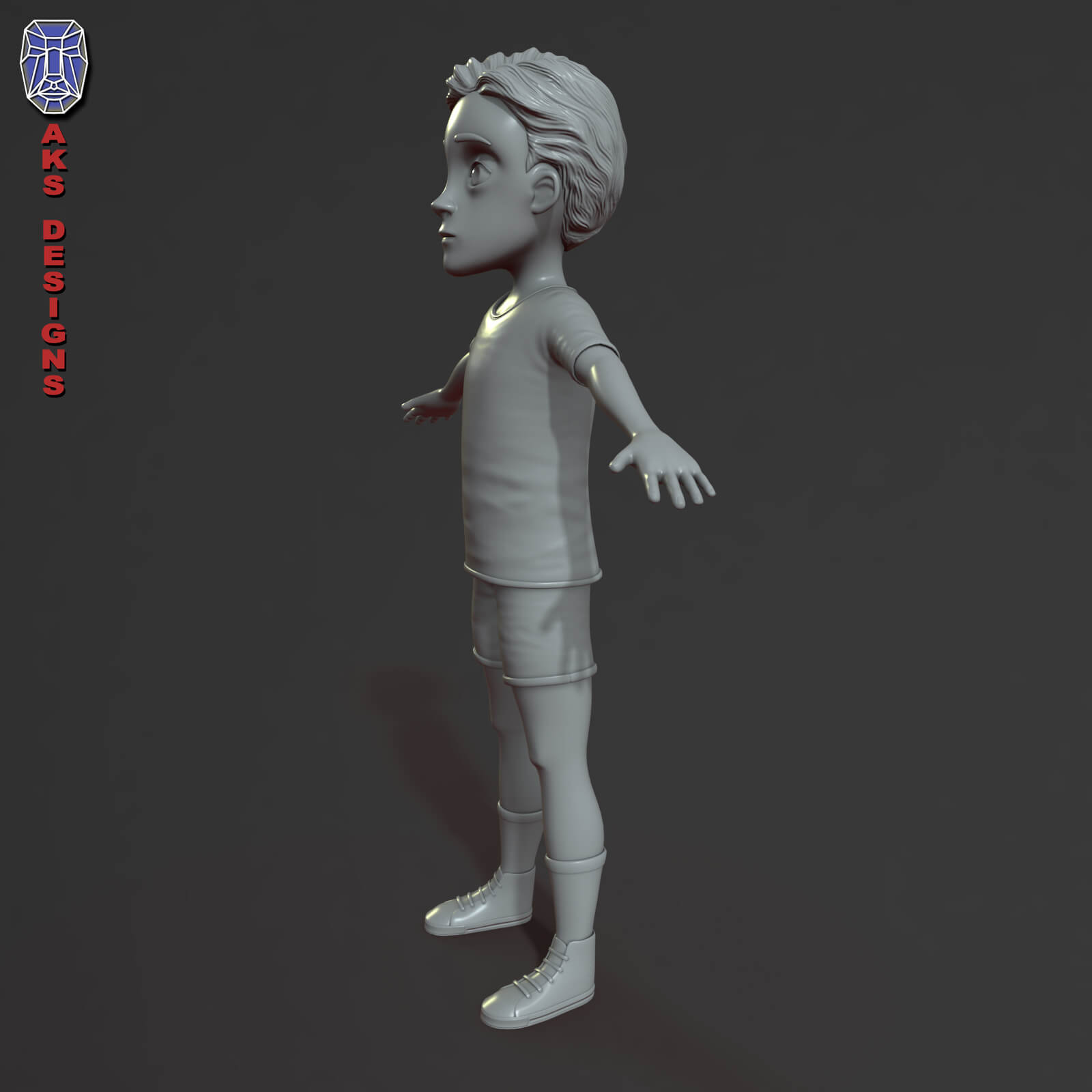 Cartoon Boy V4 Base Mesh - Free 3D Model by AKS designs