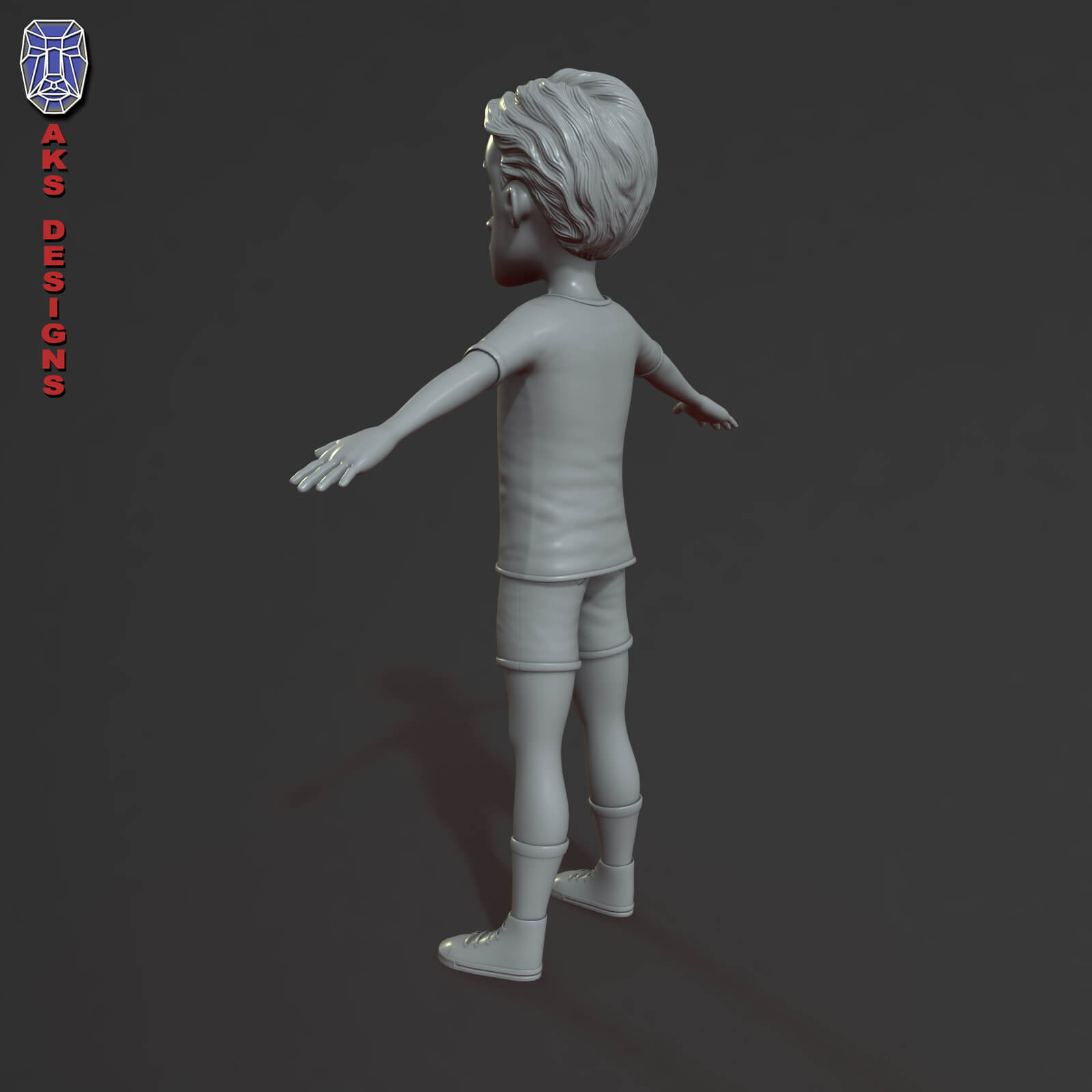 Cartoon Boy V4 Base Mesh - Free 3D Model by AKS designs