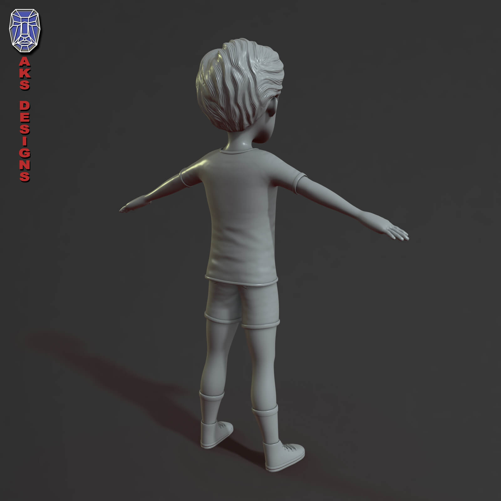 Cartoon Boy V4 Base Mesh - Free 3D Model by AKS designs