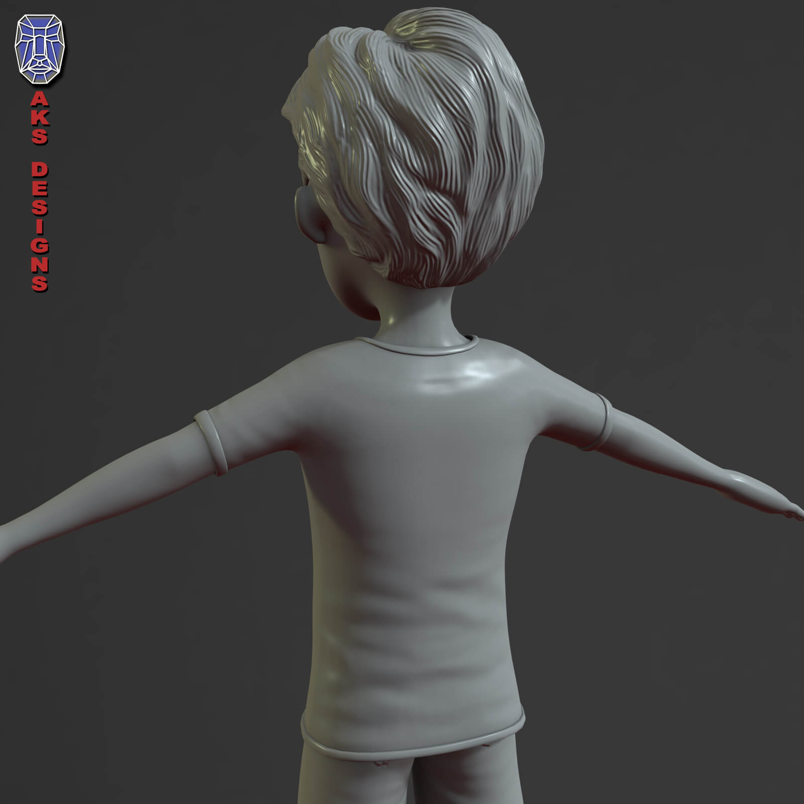 Cartoon Boy V4 Base Mesh - Free 3D Model by AKS designs
