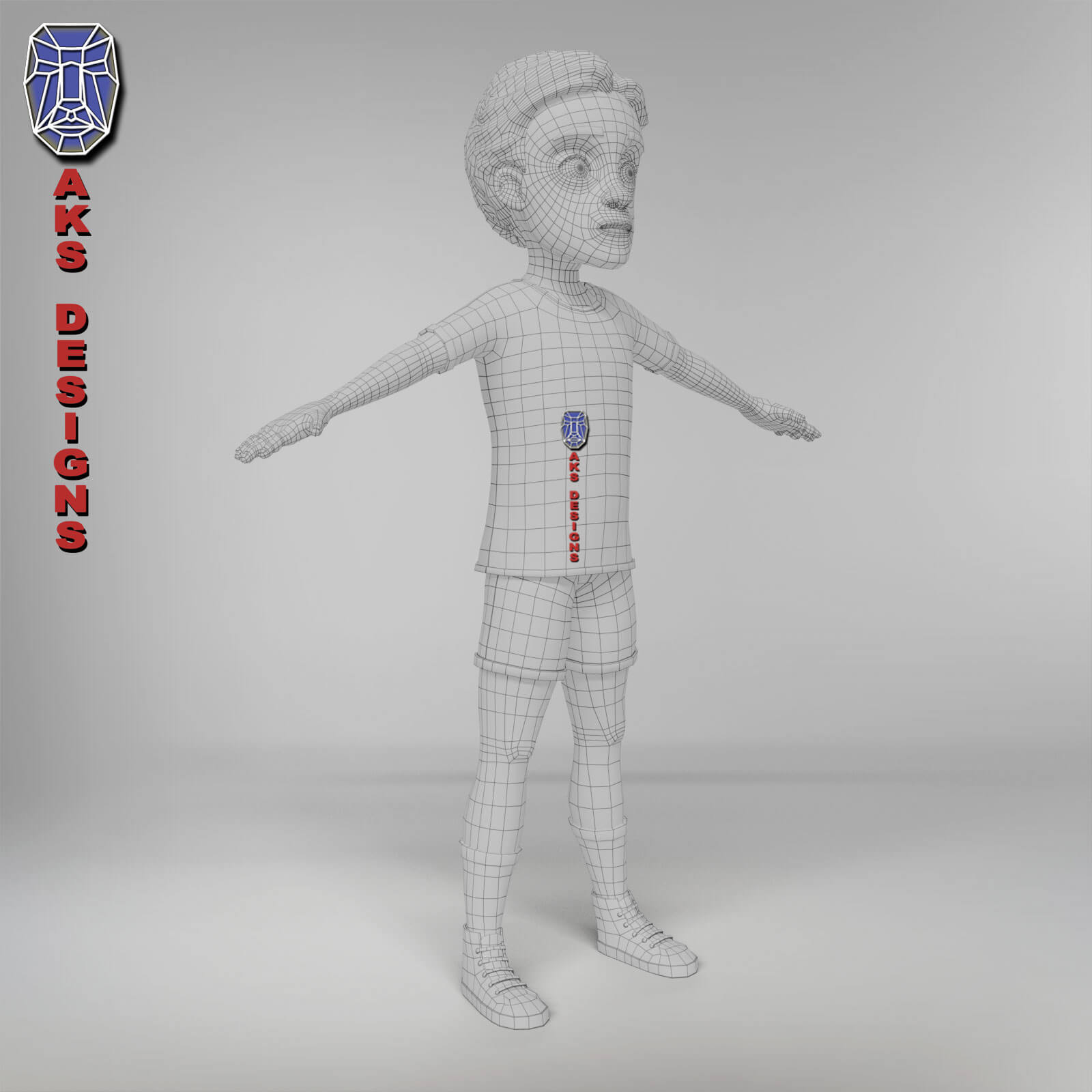 Cartoon Boy V4 Base Mesh - Free 3D Model by AKS designs