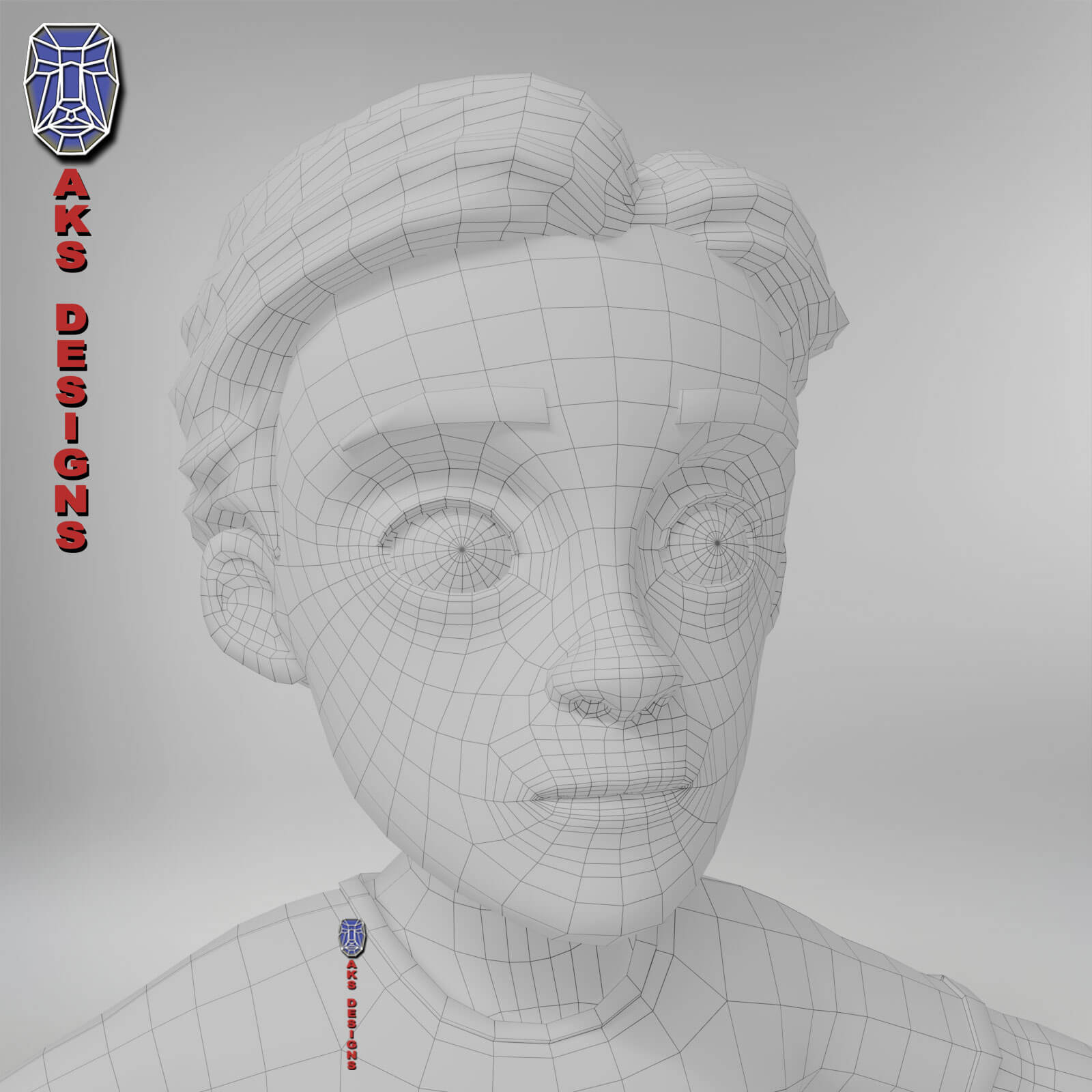 Cartoon Boy V4 Base Mesh - Free 3D Model by AKS designs