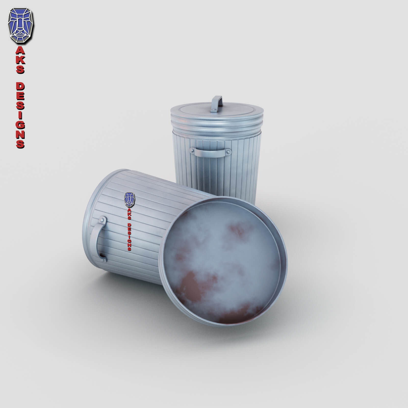 Cartoon Dustbin V1 - 3D Model by AKS designs