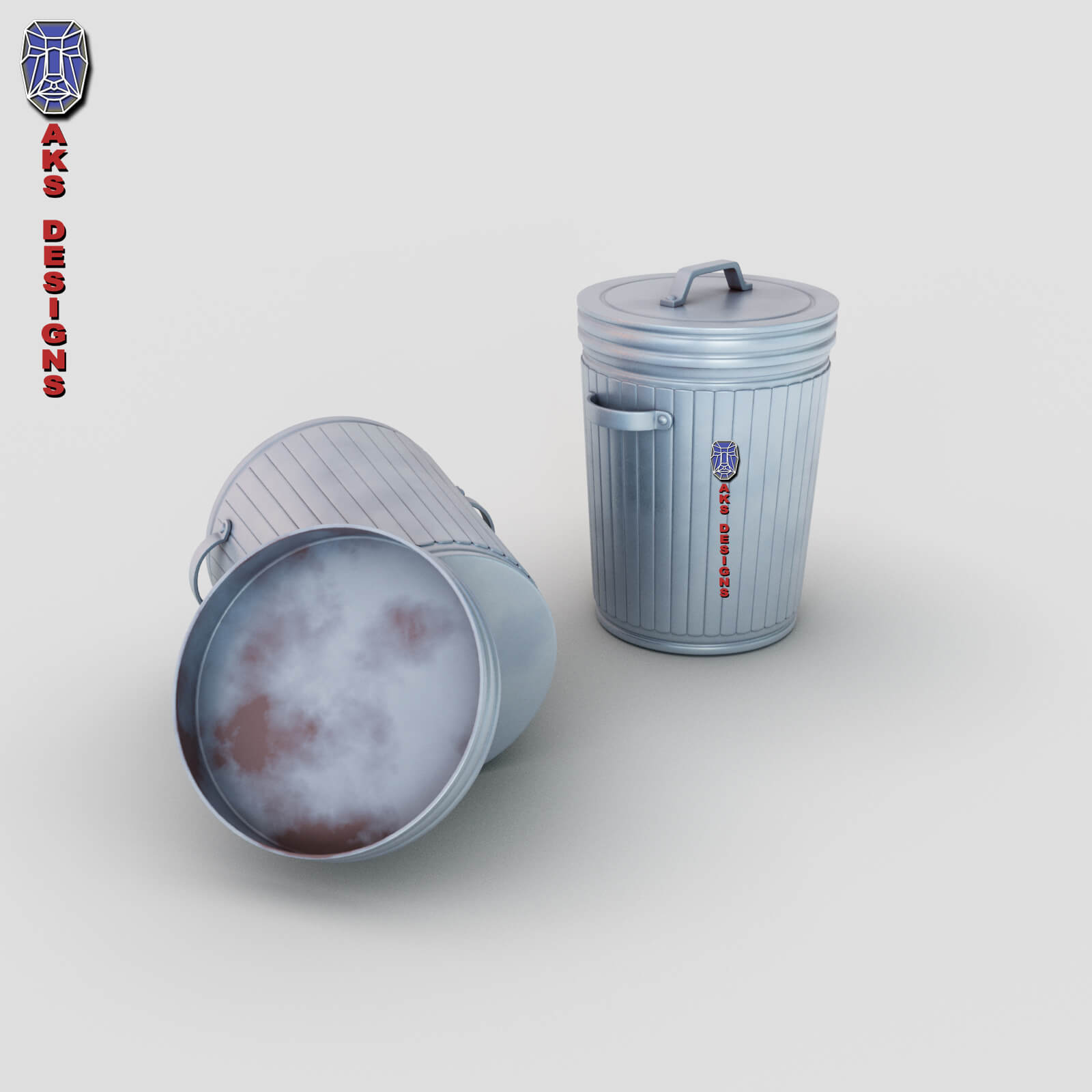 Cartoon Dustbin V1 - 3D Model by AKS designs