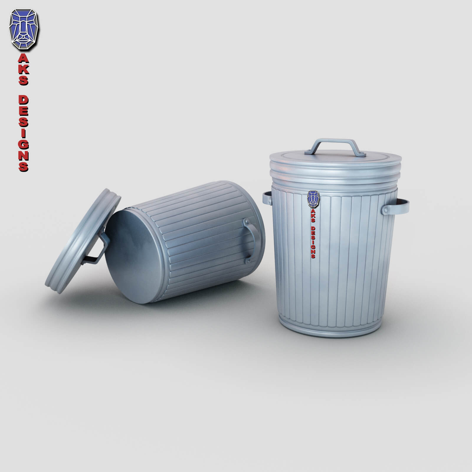 Cartoon Dustbin V1 - 3D Model by AKS designs