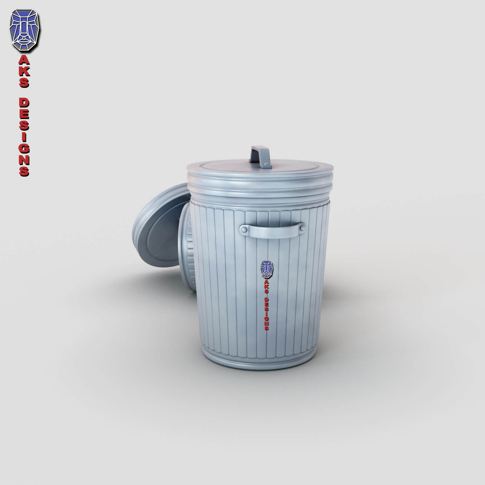 Cartoon Dustbin V1 - 3D Model by AKS designs