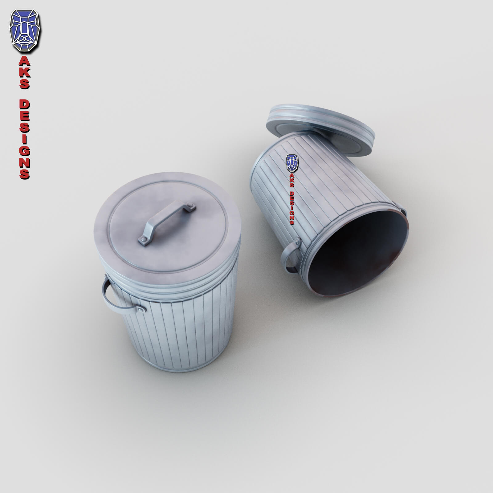 Cartoon Dustbin V1 - 3D Model by AKS designs