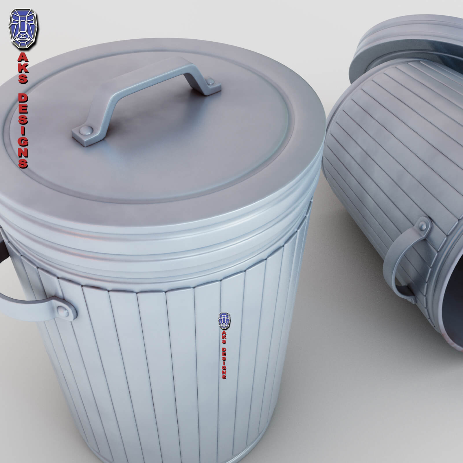 Cartoon Dustbin V1 - 3D Model by AKS designs