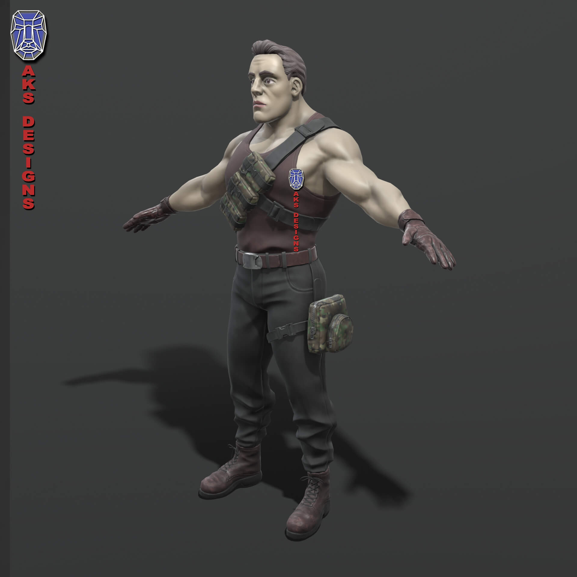 Cartoon Stylized Army Soldier Game Ready - 3D Model by AKS designs