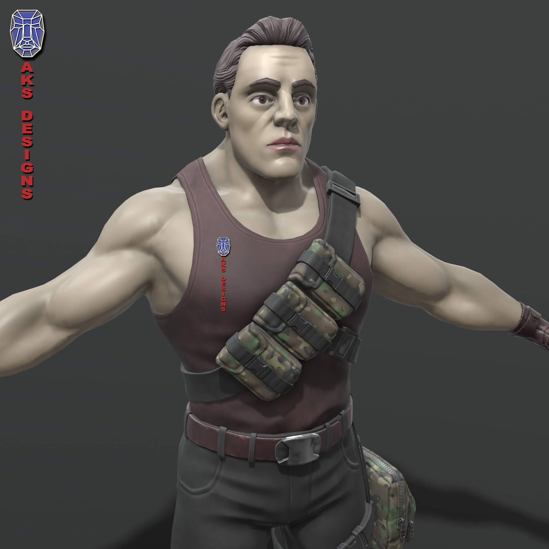 Cartoon Stylized Army Soldier Game Ready - 3D Model by AKS designs