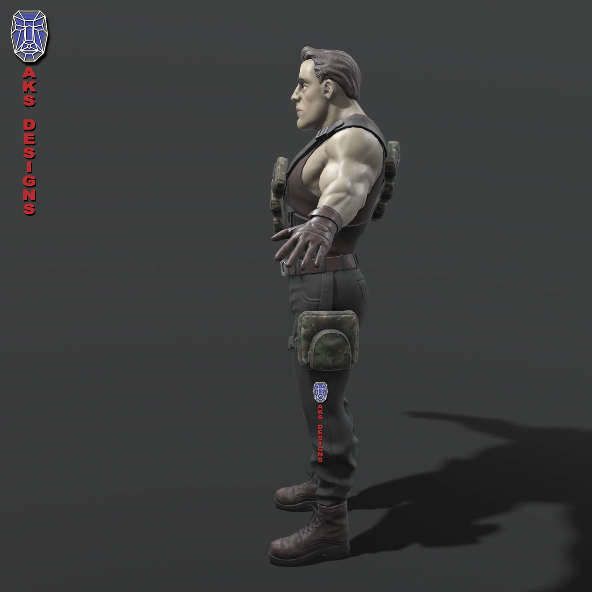 Cartoon Stylized Army Soldier Game Ready - 3D Model by AKS designs