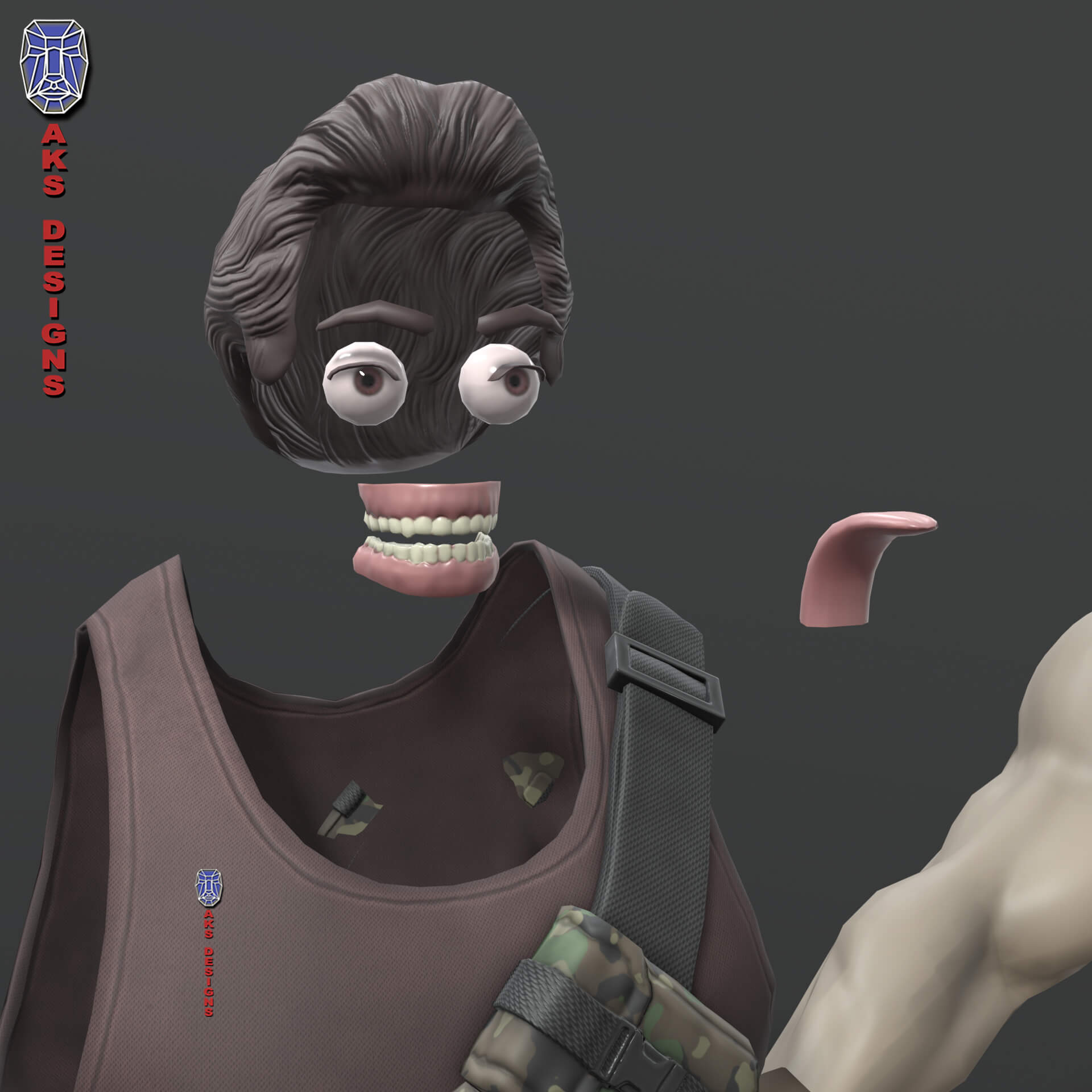 Cartoon Stylized Army Soldier Game Ready - 3D Model by AKS designs