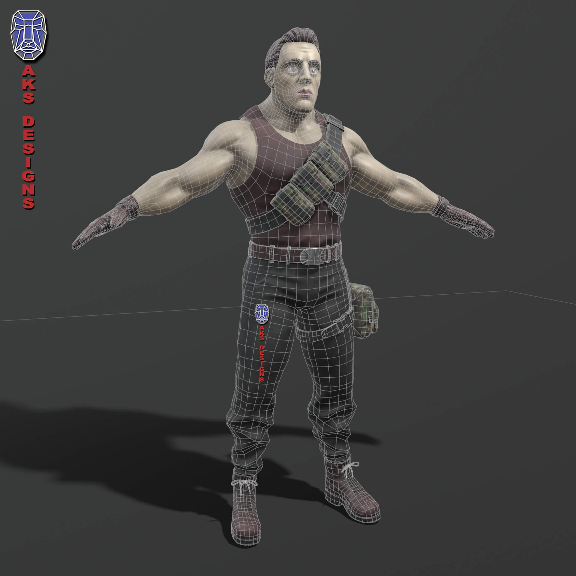 Cartoon Stylized Army Soldier Game Ready - 3D Model by AKS designs