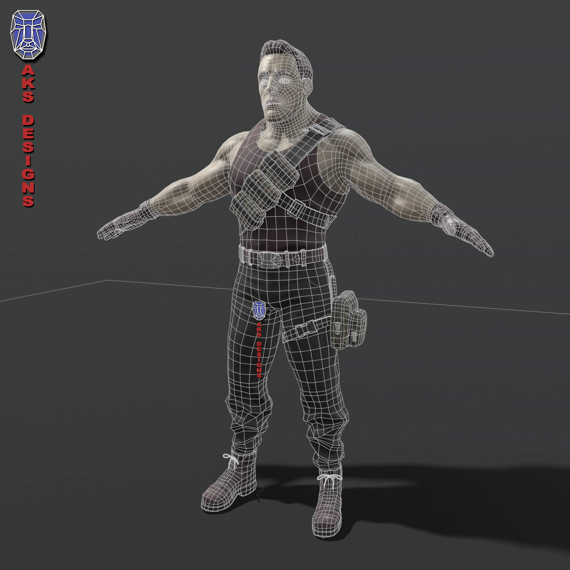 Cartoon Stylized Army Soldier Game Ready - 3D Model by AKS designs