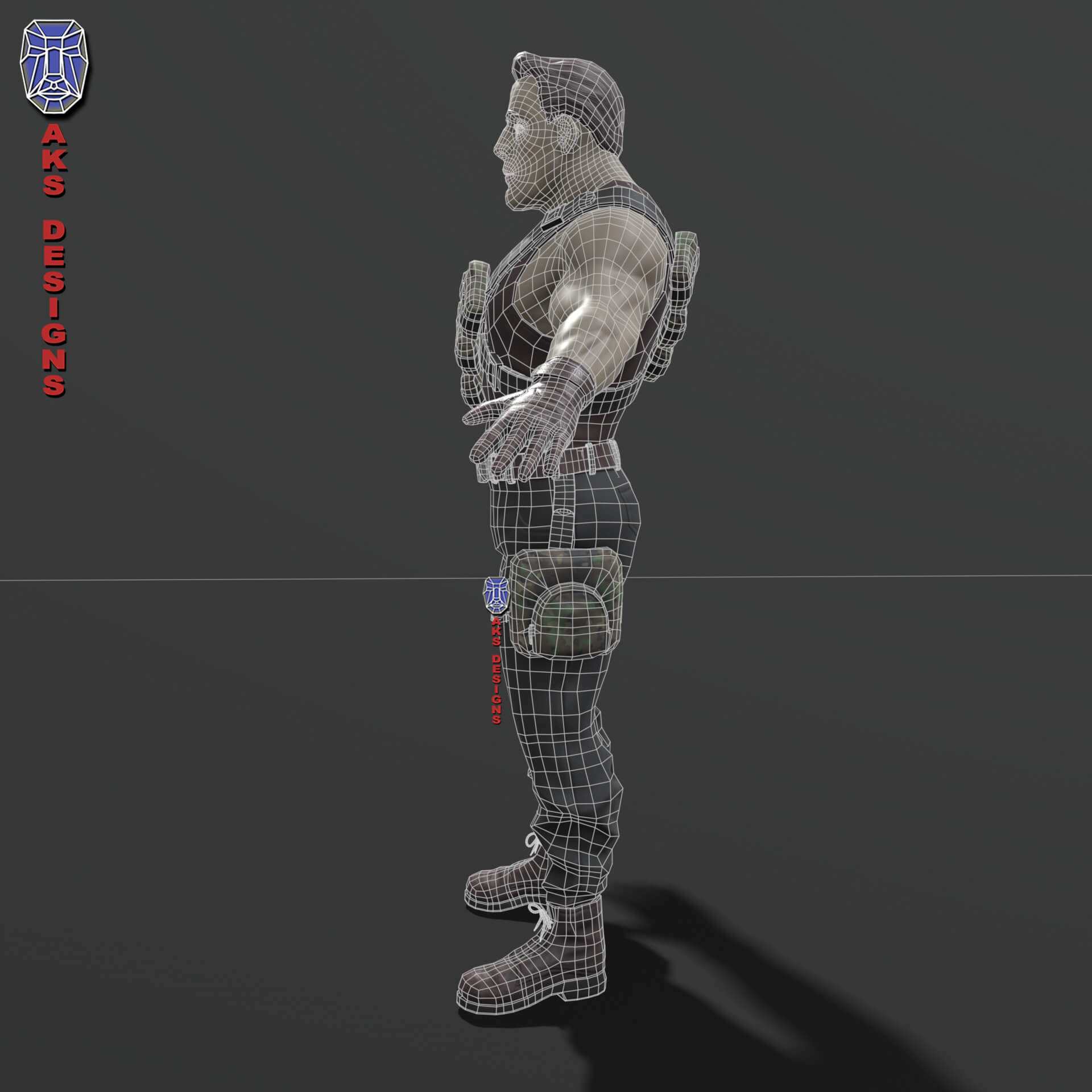 Cartoon Stylized Army Soldier Game Ready - 3D Model by AKS designs