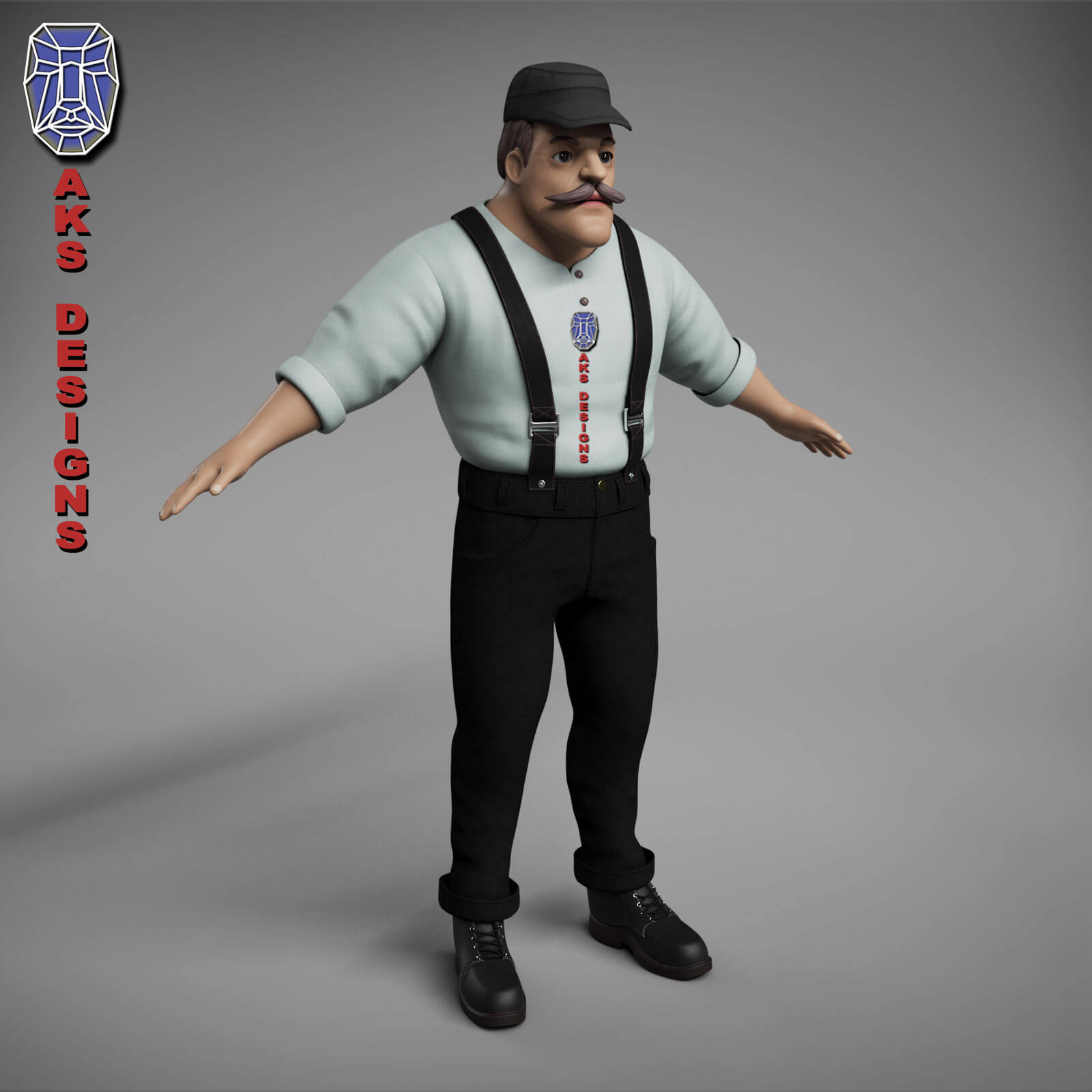 Cartoon Stylized Old Men Character 3 - 3D Model by AKS designs