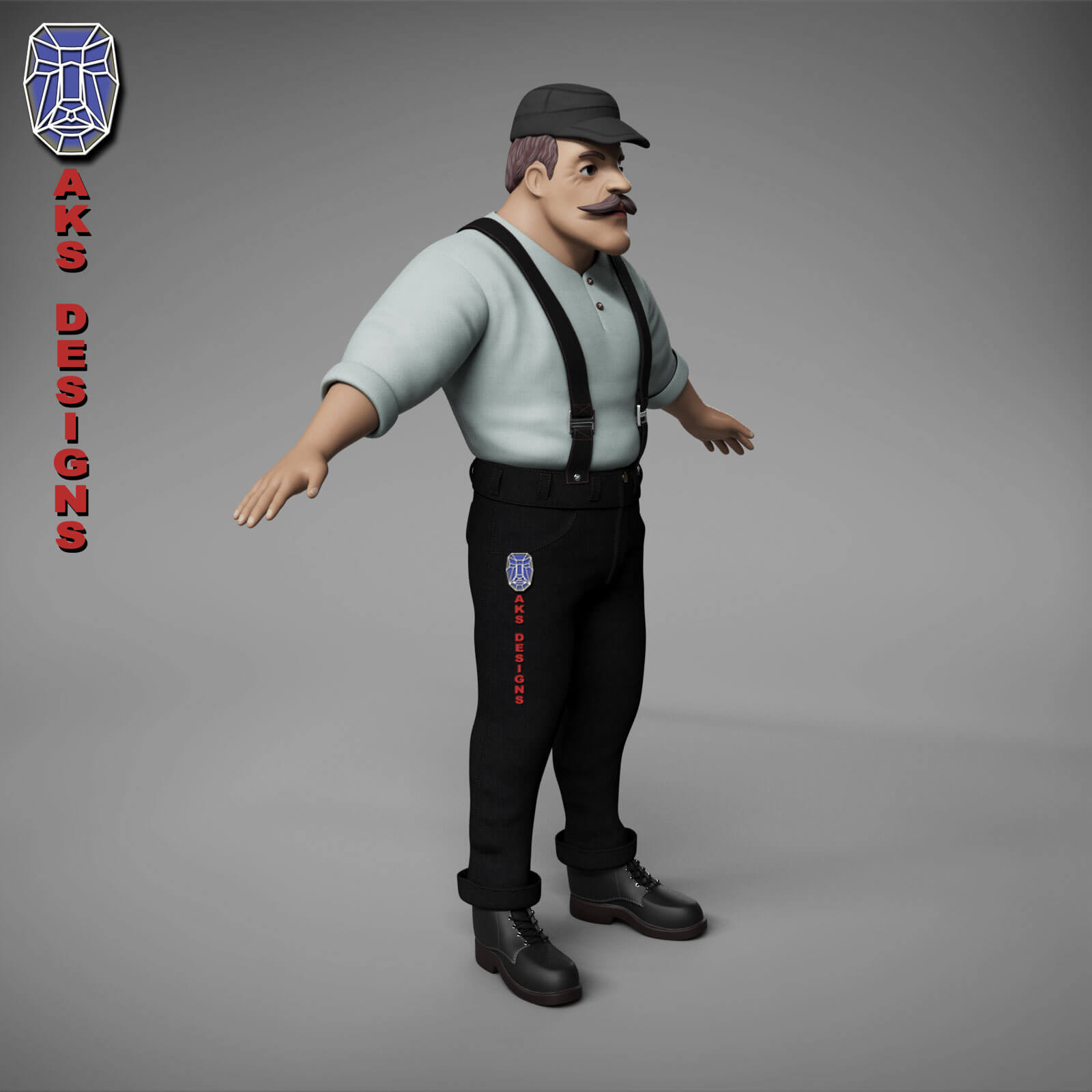 Cartoon Stylized Old Men Character 3 - 3D Model by AKS designs