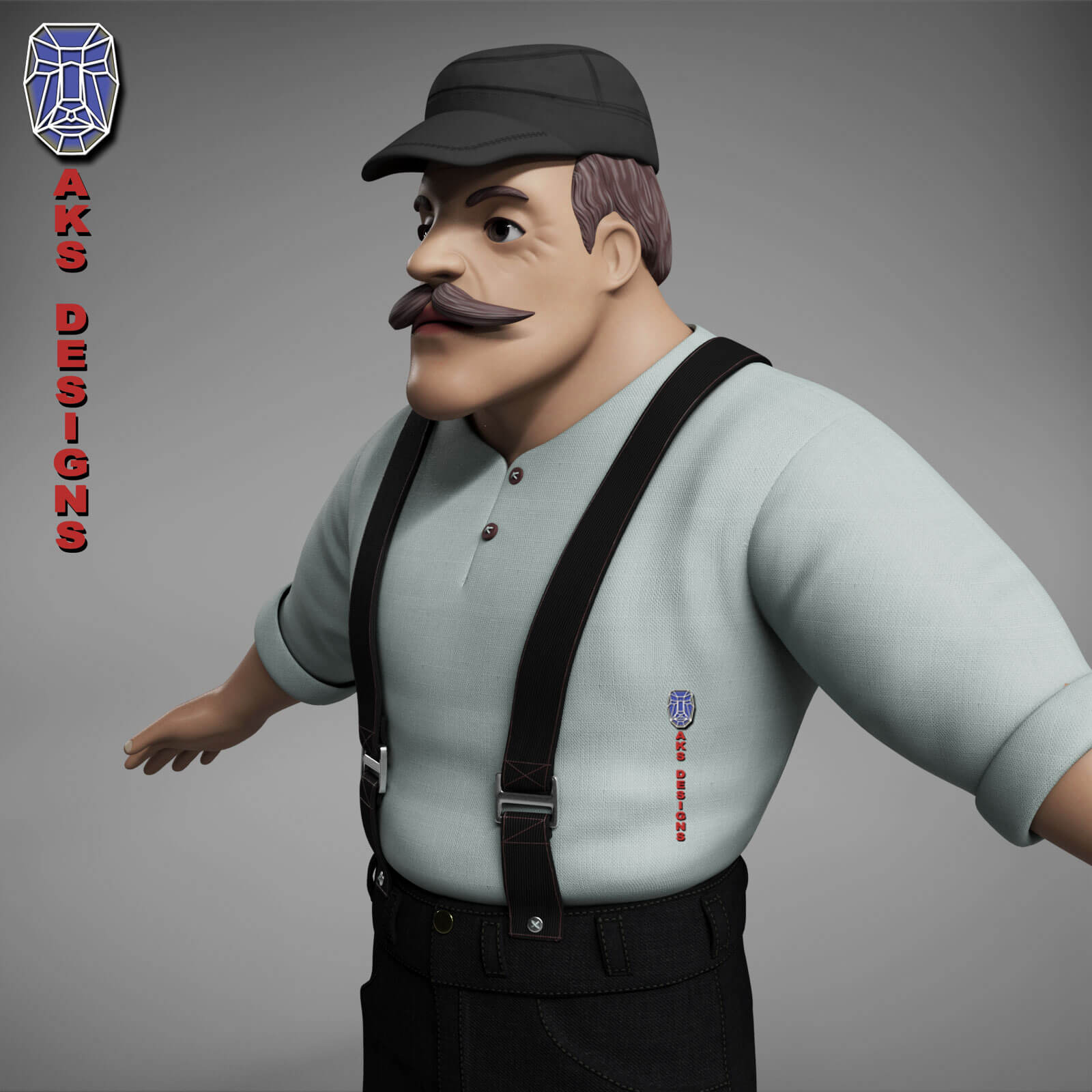 Cartoon Stylized Old Men Character 3 - 3D Model by AKS designs
