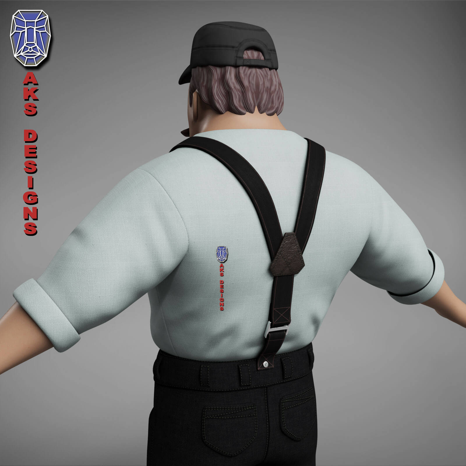 Cartoon Stylized Old Men Character 3 - 3D Model by AKS designs