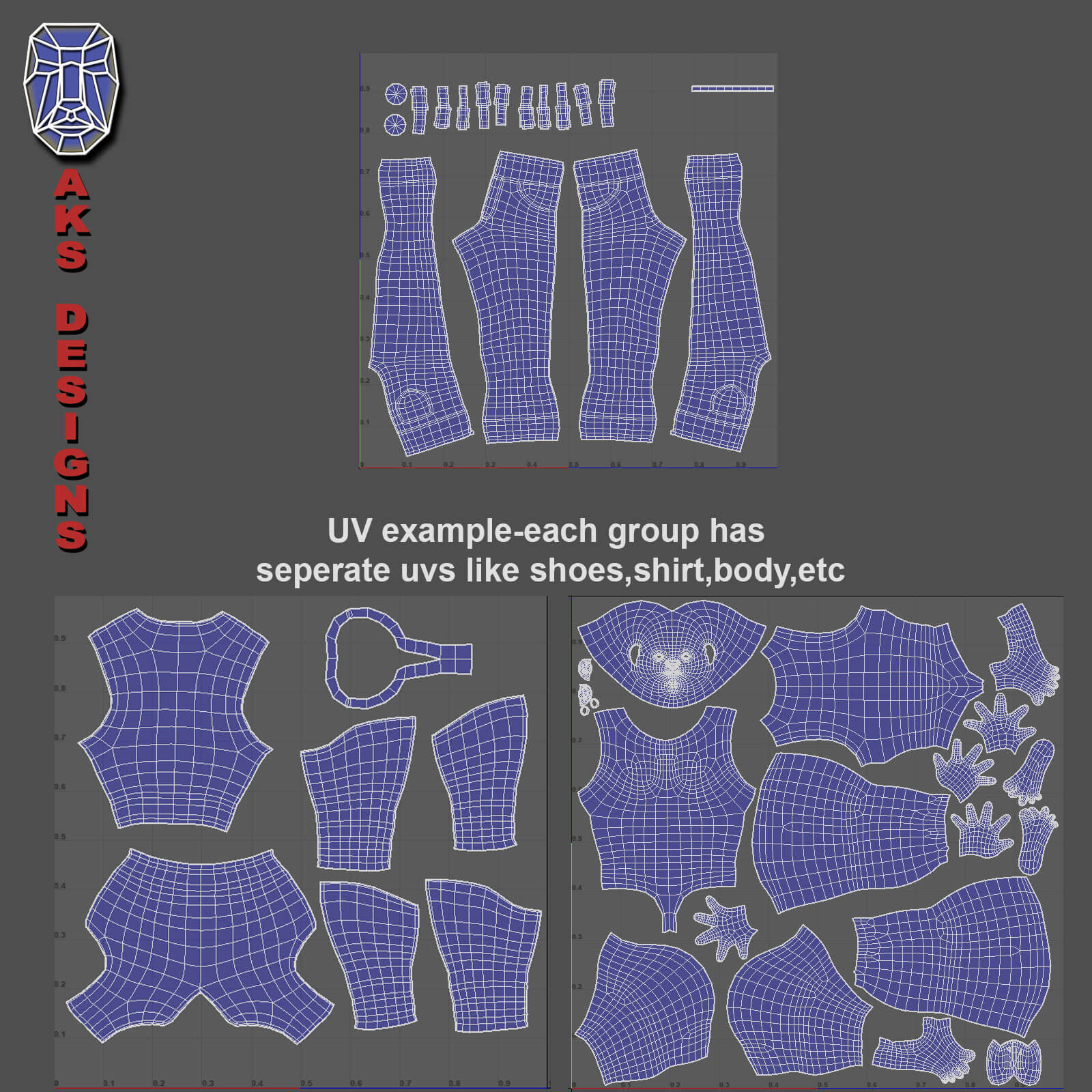 Cartoon Stylized Old Men Character 3 - 3D Model by AKS designs