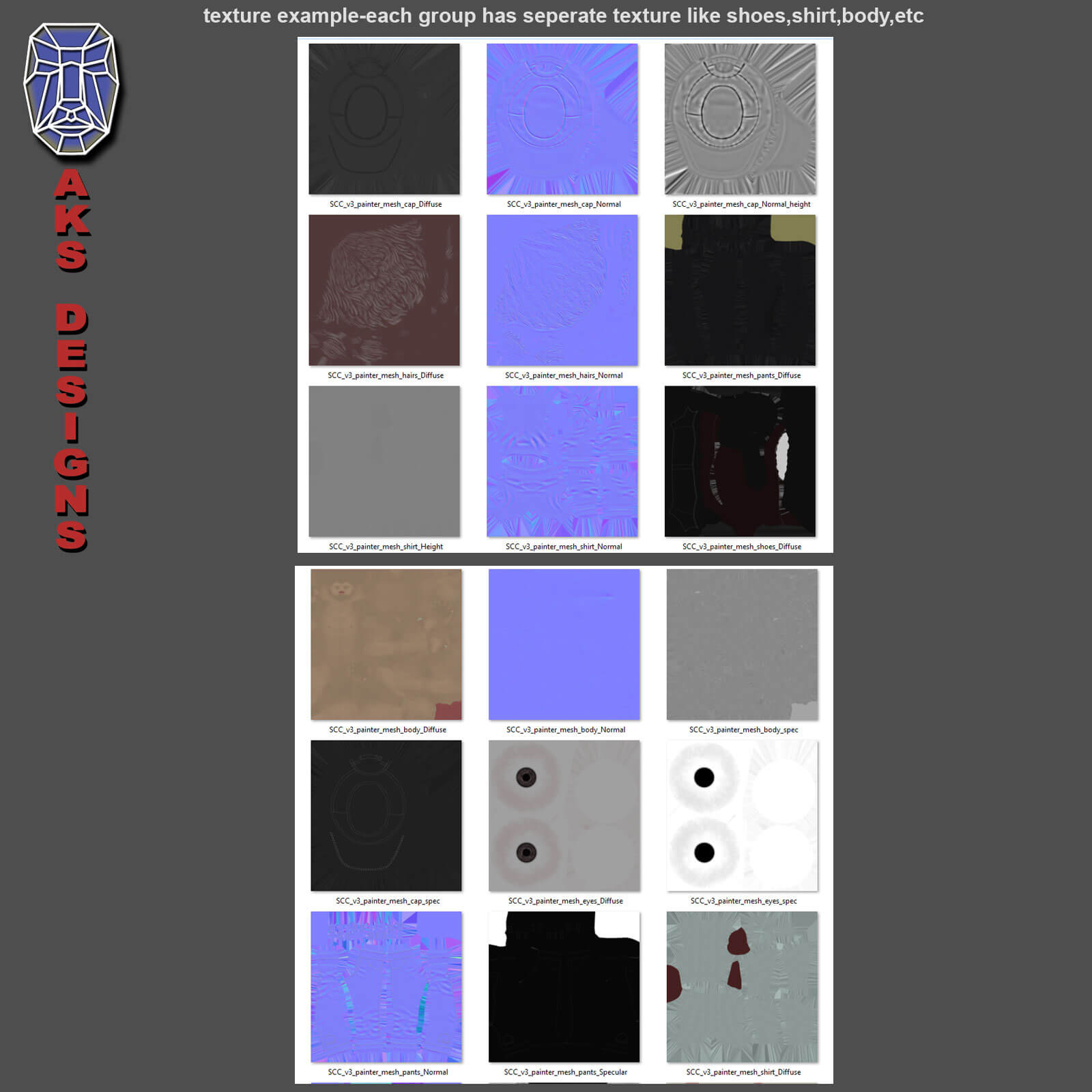 Cartoon Stylized Old Men Character 3 - 3D Model by AKS designs