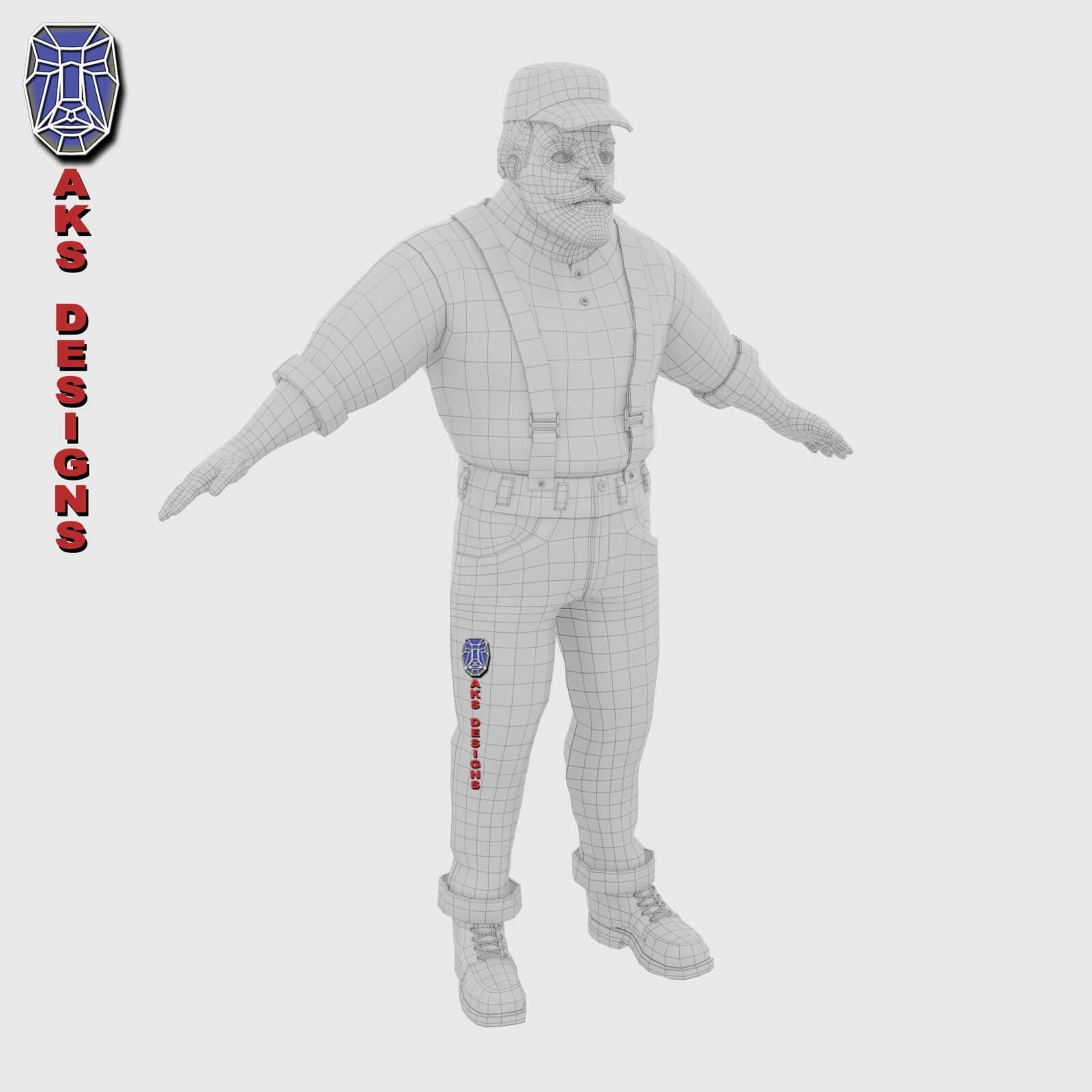 Cartoon Stylized Old Men Character 3 - 3D Model by AKS designs