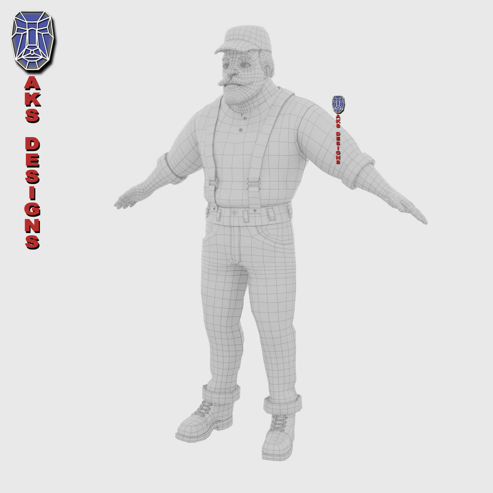Cartoon Stylized Old Men Character 3 - 3D Model by AKS designs