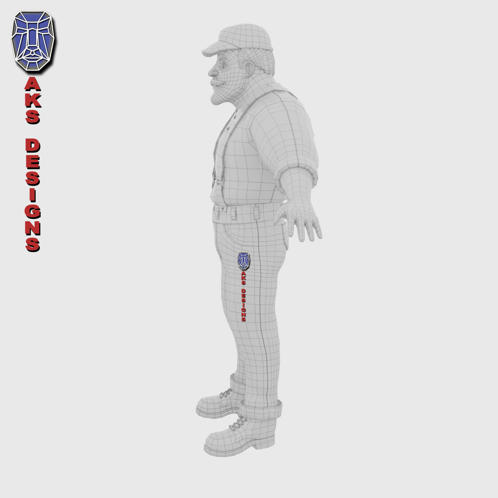 Cartoon Stylized Old Men Character 3 - 3D Model by AKS designs
