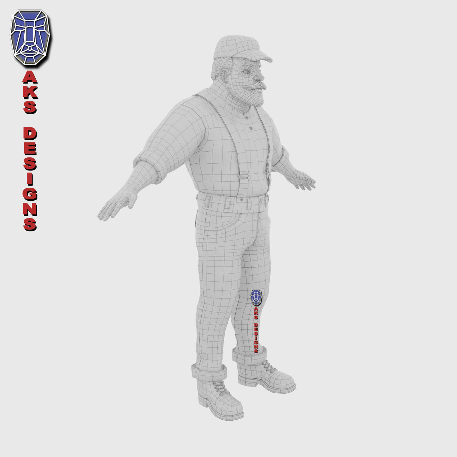 Cartoon Stylized Old Men Character 3 - 3D Model by AKS designs