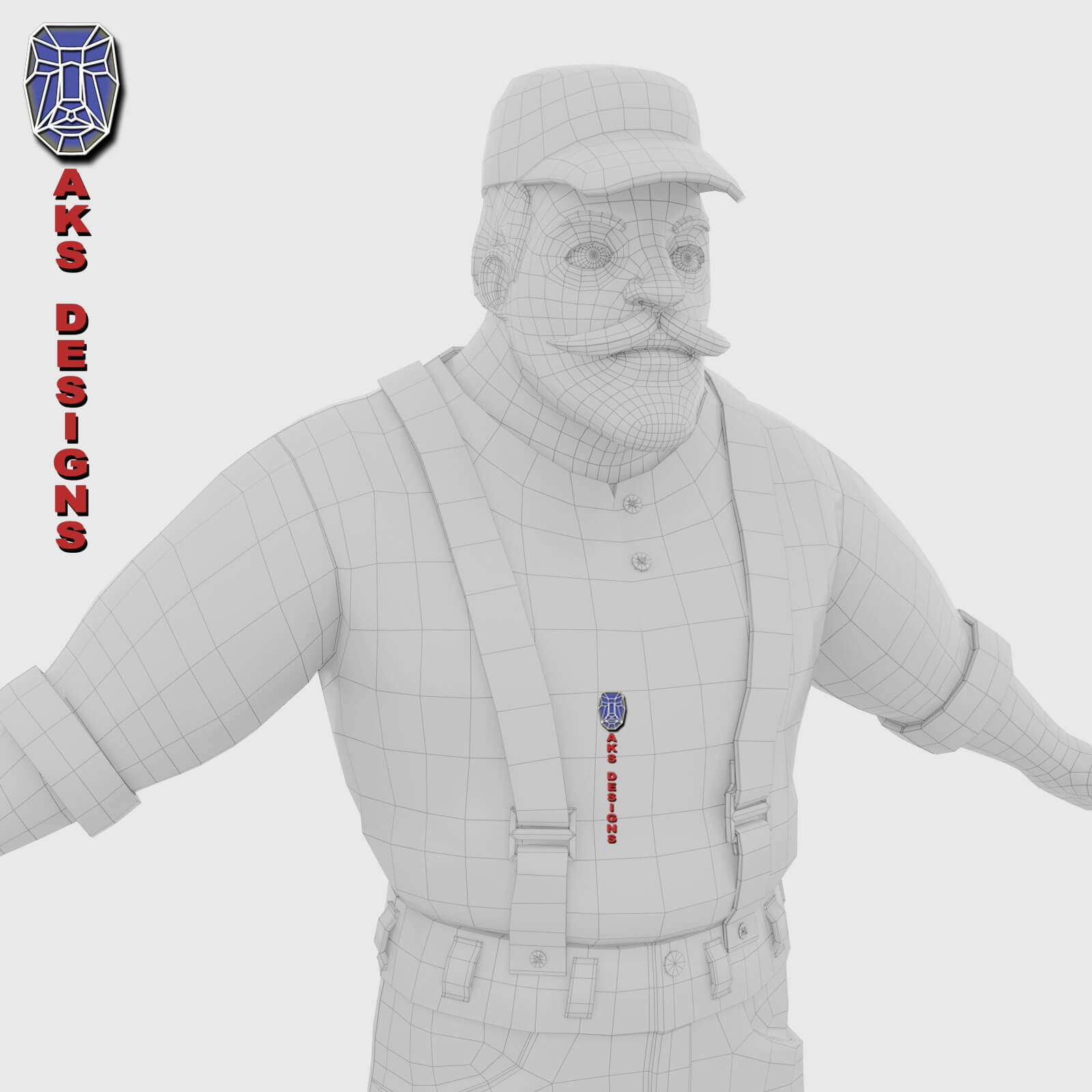Cartoon Stylized Old Men Character 3 - 3D Model by AKS designs