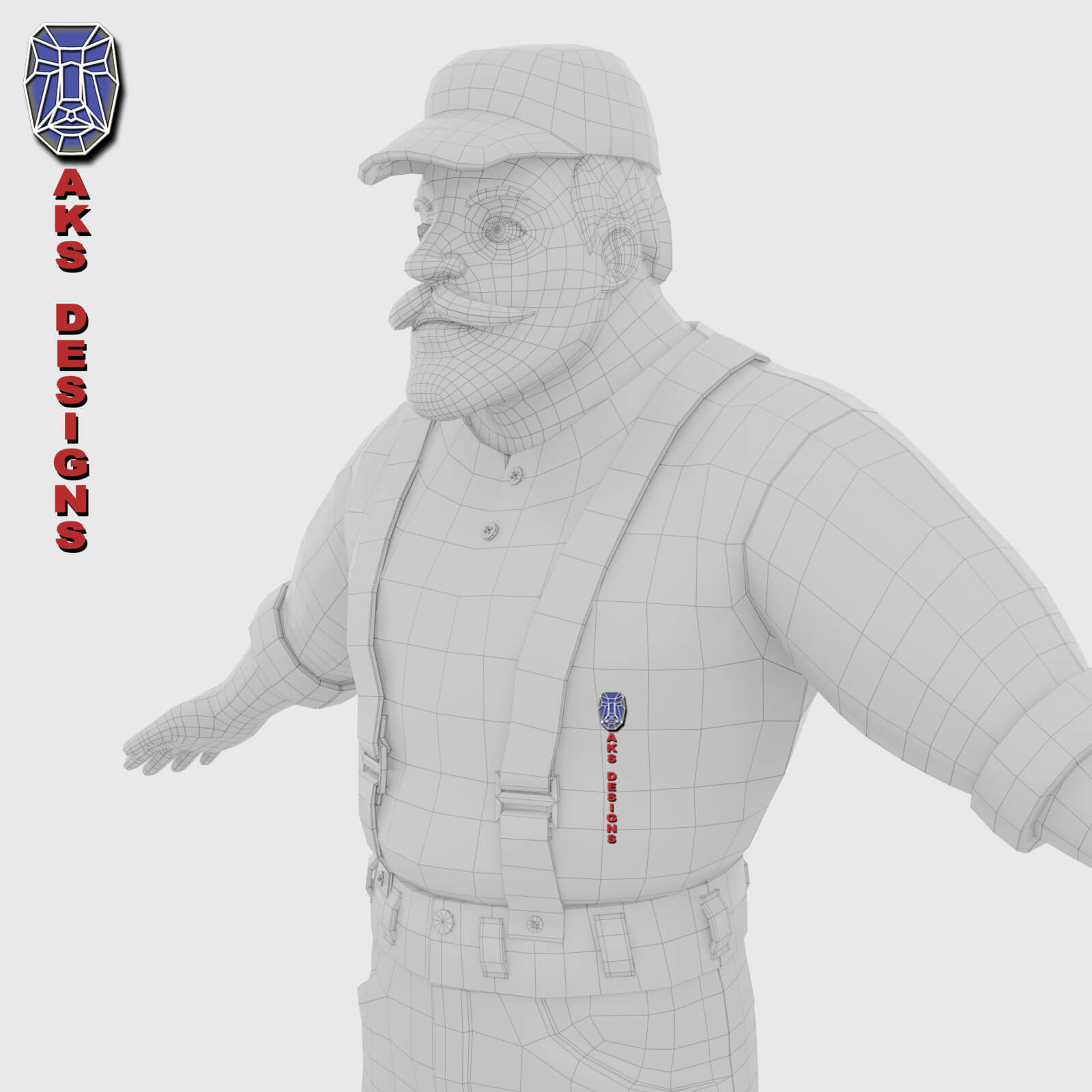 Cartoon Stylized Old Men Character 3 - 3D Model by AKS designs