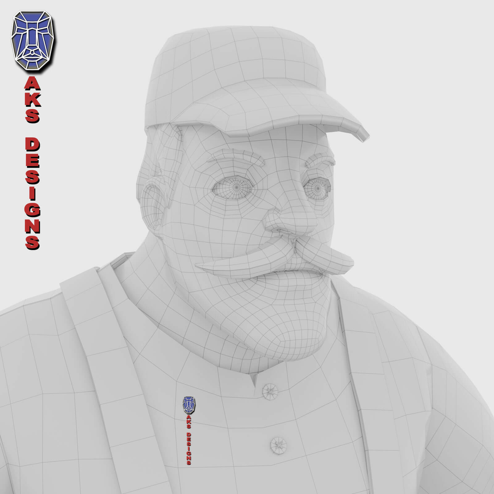 Cartoon Stylized Old Men Character 3 - 3D Model by AKS designs