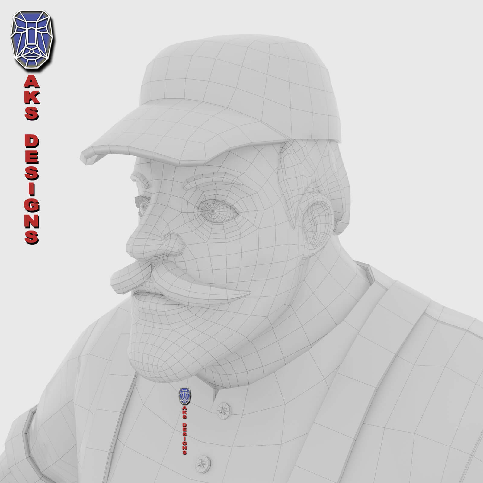 Cartoon Stylized Old Men Character 3 - 3D Model by AKS designs