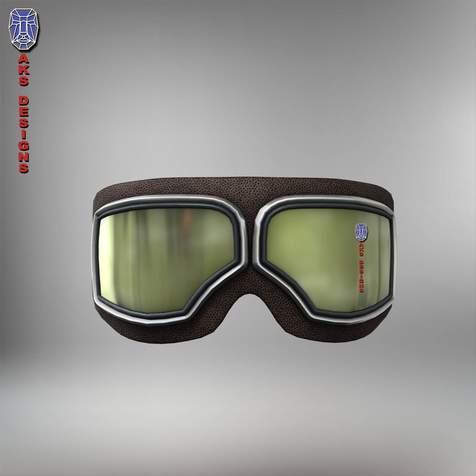 Cartoon Vintage Riding Goggles Prop V3 - 3D Model by AKS designs