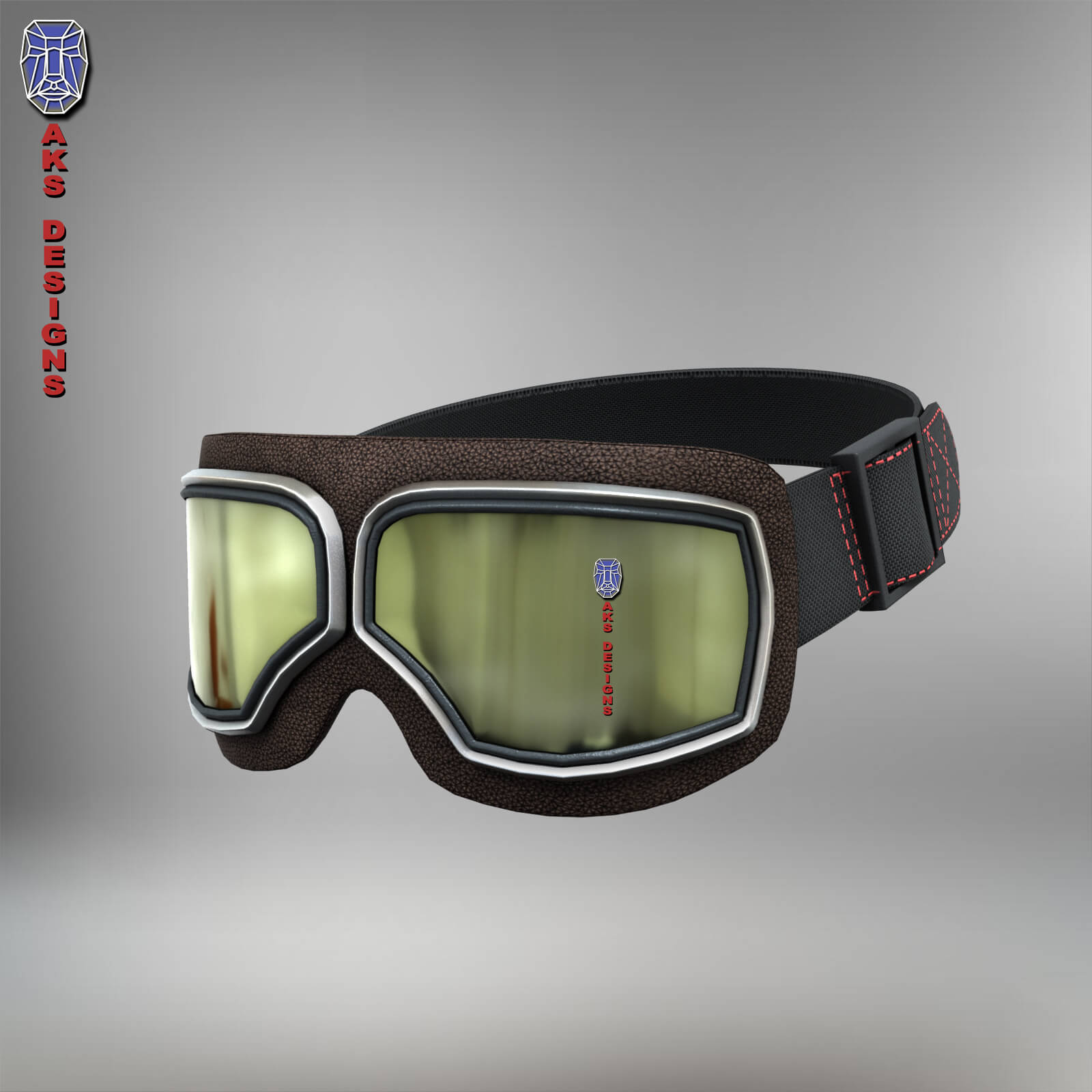 Cartoon Vintage Riding Goggles Prop V3 - 3D Model by AKS designs