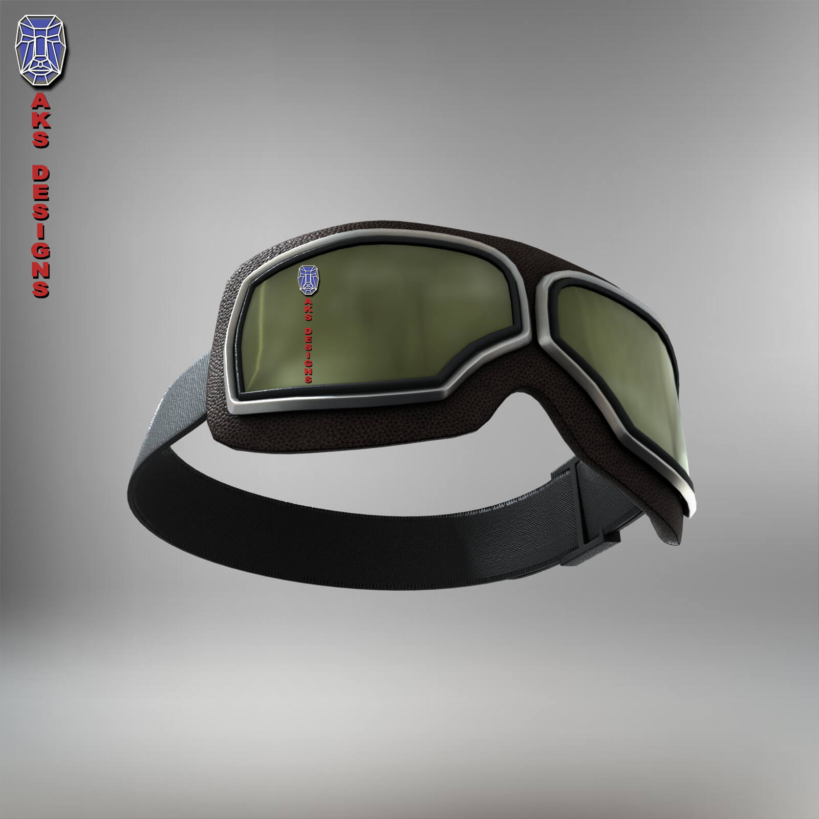 Cartoon Vintage Riding Goggles Prop V3 - 3D Model by AKS designs