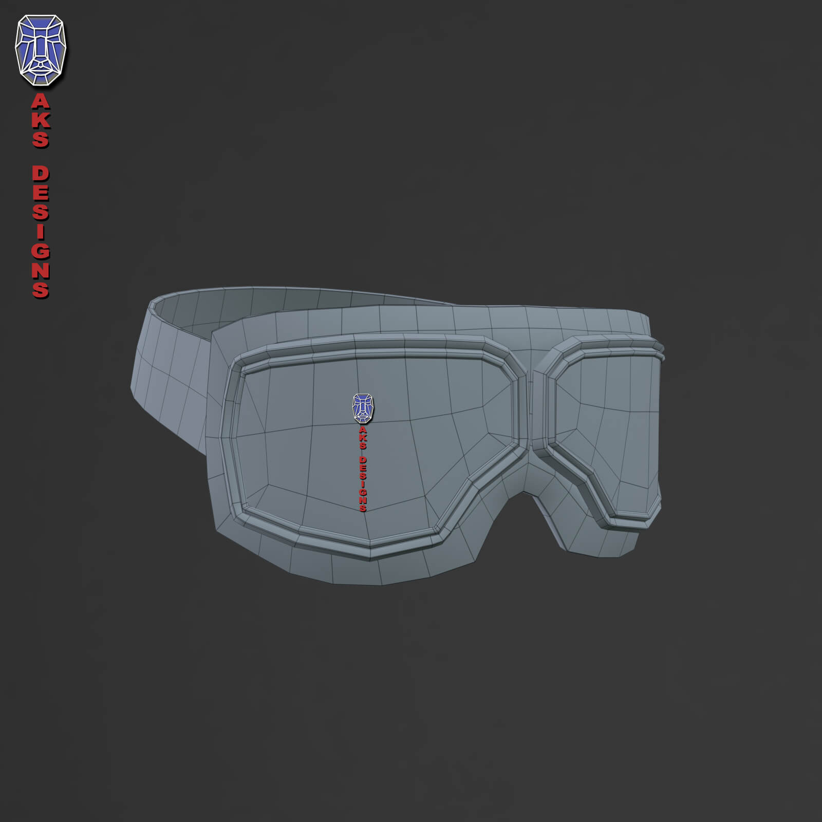 Cartoon Vintage Riding Goggles Prop V3 - 3D Model by AKS designs