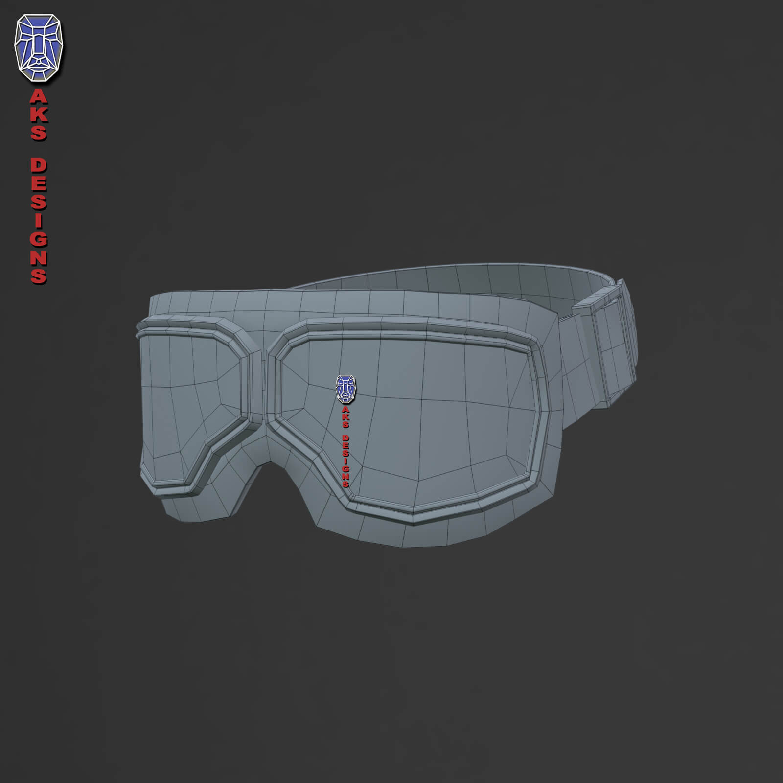 Cartoon Vintage Riding Goggles Prop V3 - 3D Model by AKS designs
