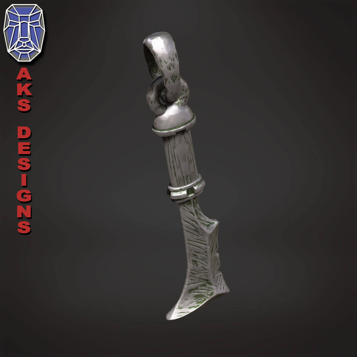 Pendant Biker Punk Knife V171 - 3D Model by AKS designs