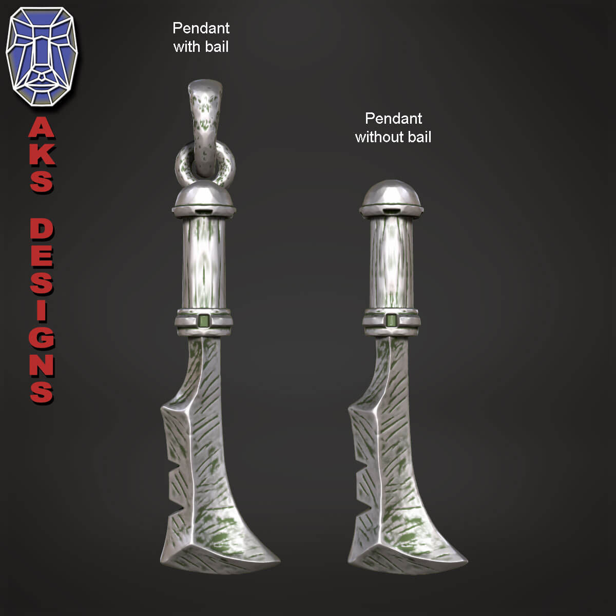 Pendant Biker Punk Knife V171 - 3D Model by AKS designs