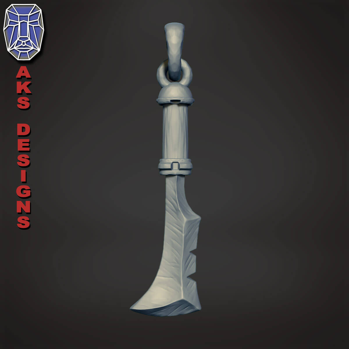Pendant Biker Punk Knife V171 - 3D Model by AKS designs