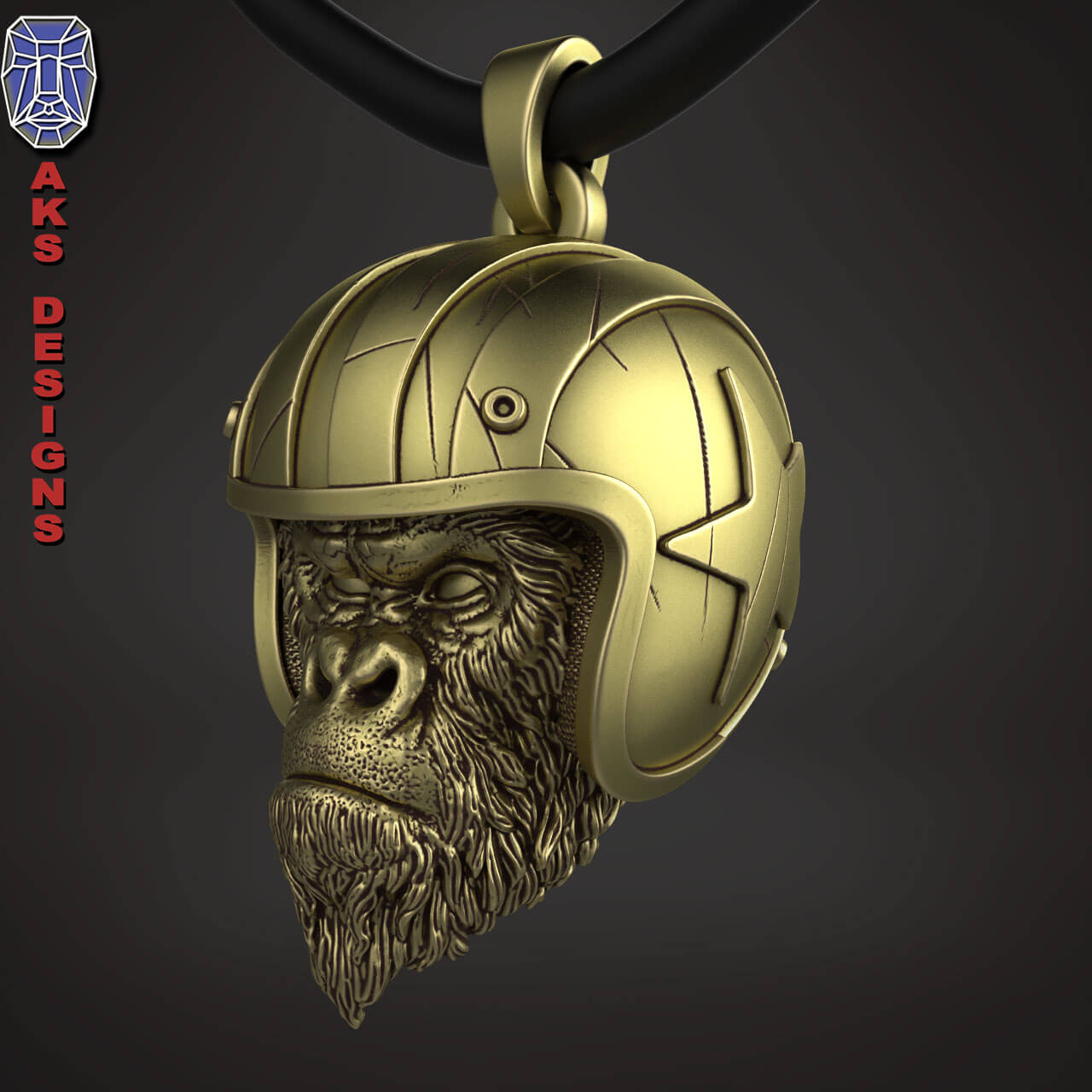 Pendant Jewelery Biker Guerilla 1 - 3D Model by AKS designs