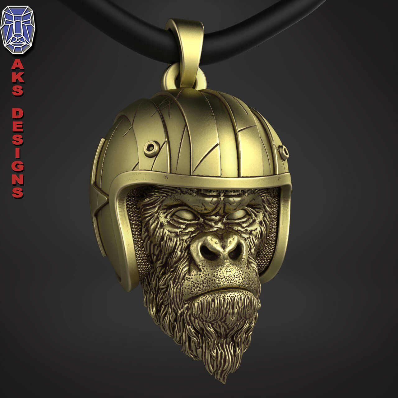 Pendant Jewelery Biker Guerilla 1 - 3D Model by AKS designs