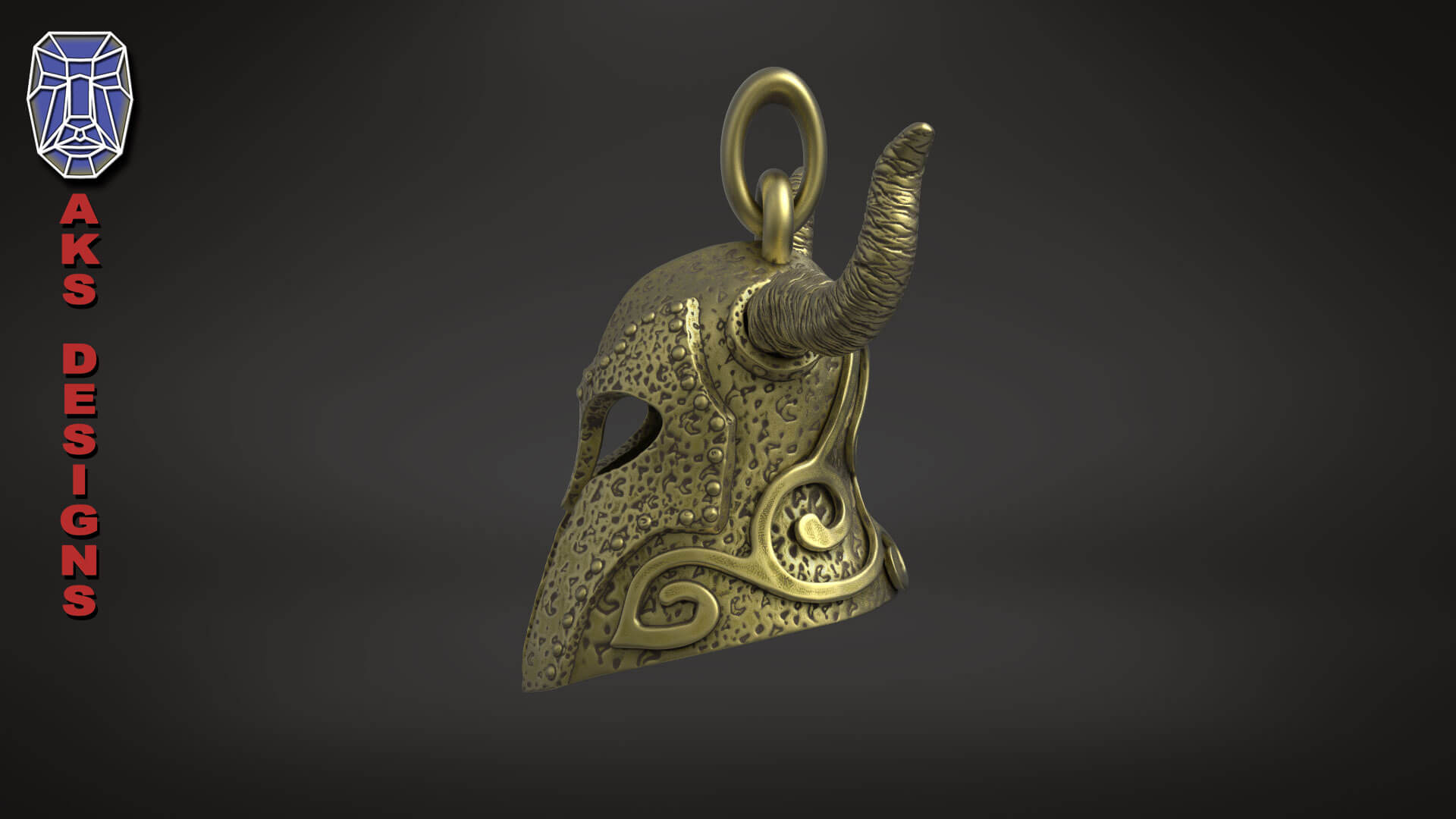 Pendant Jewelry Viking Skyrim Helmet V176 3D Print File by AKS designs