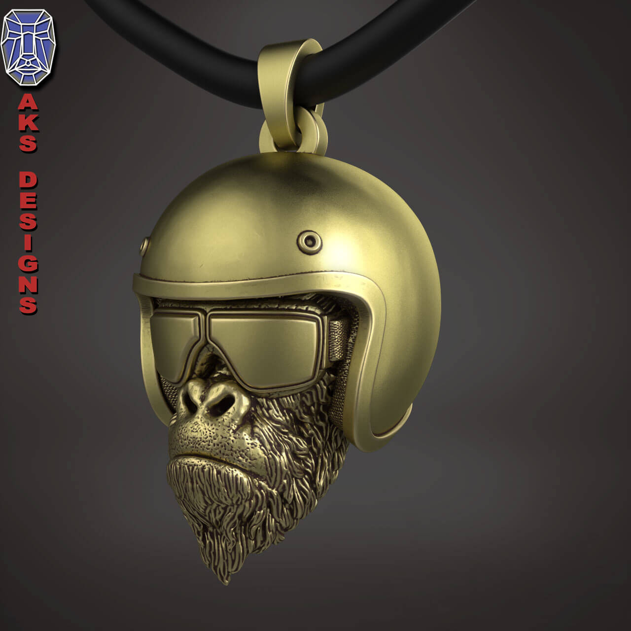 Pendant Jewelery Biker Guerilla 2 - 3D Print Model by AKS designs
