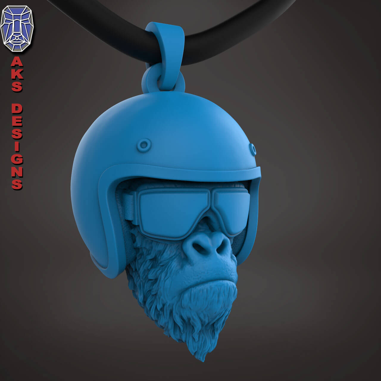 Pendant Jewelery Biker Guerilla 2 - 3D Print Model by AKS designs