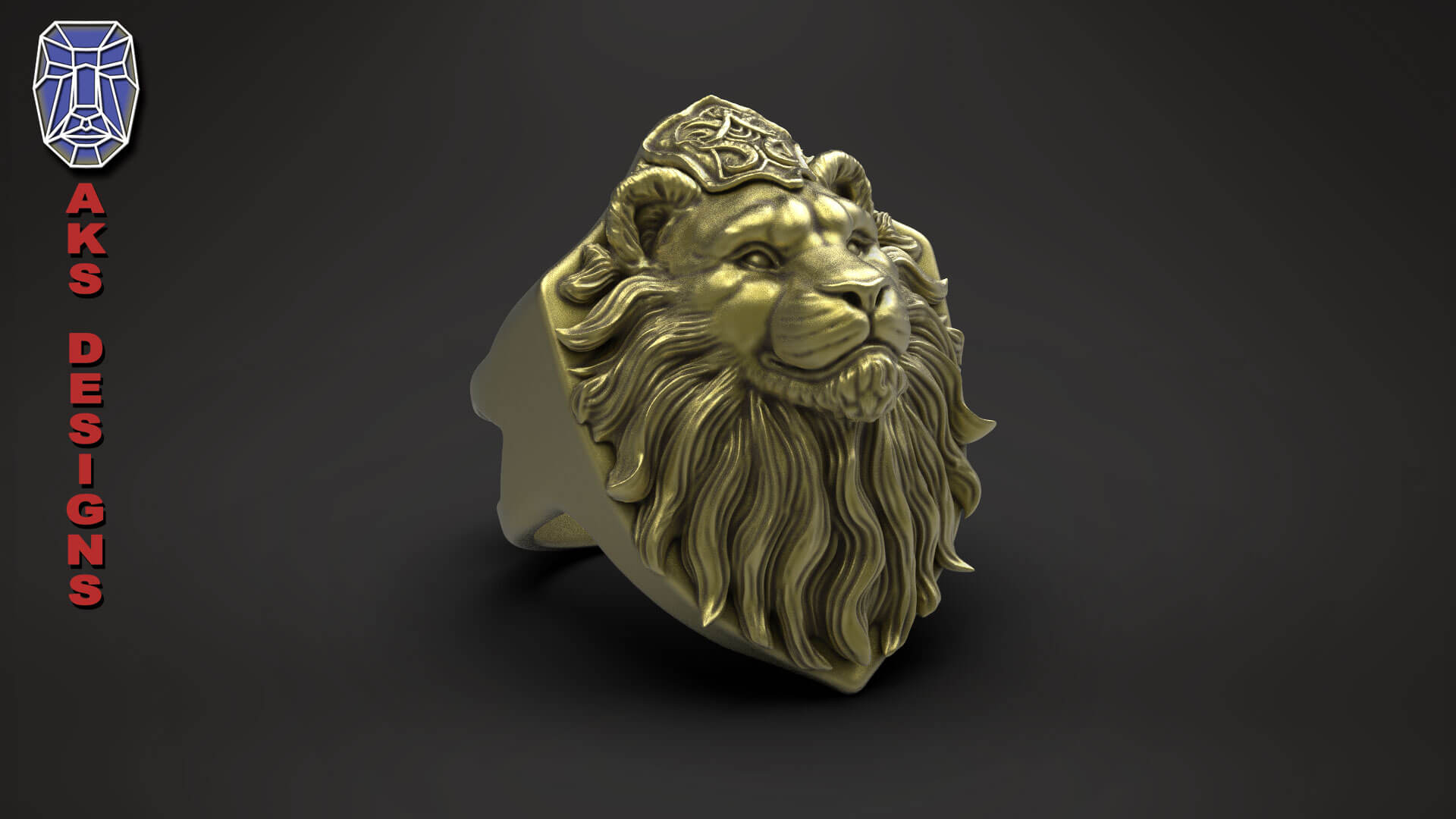 Ring Animal Jewelry Lion V175 - 3D Model by AKS designs